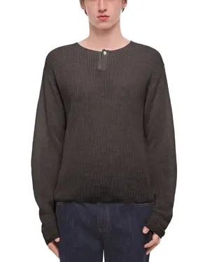 Helmut Lang Textured Henley - Black