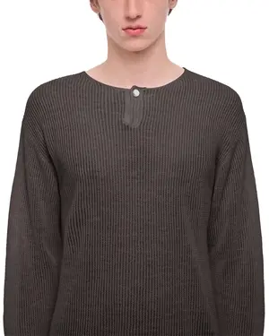 Helmut Lang Textured Henley - Black
