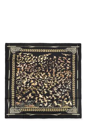 Hermès Multicolor 'libres Comme L'air' Silk Scarf 90 - Black