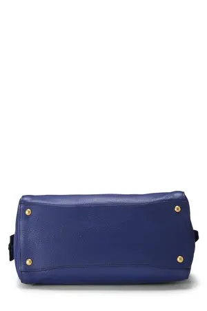 Prada Vitello Daino Convertible Handbag - Blue
