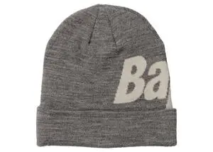 A BATHING APE Bape Knit Beanie Gray