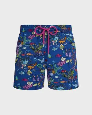 Vilebrequin Stretch Short Swim Trunks Aquarium - Blue