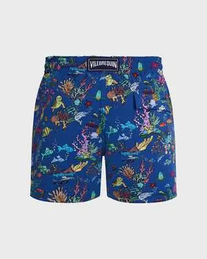 Vilebrequin Stretch Short Swim Trunks Aquarium - Blue