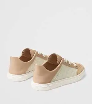 JIMMY CHOO Diamond Light Flex F Leather Woven Sneakers - Nude