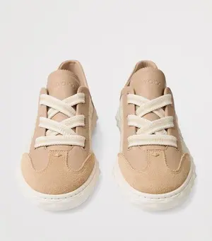 JIMMY CHOO Diamond Light Flex F Leather Woven Sneakers - Nude