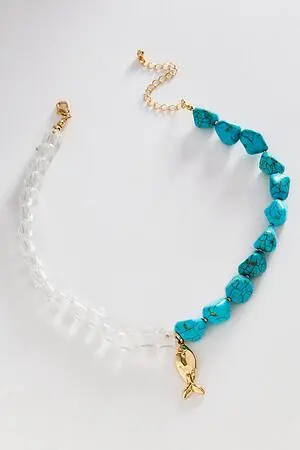 Anthropologie Beaded Icon Necklace