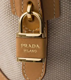 Prada Canvas And Leather Tote Bag
