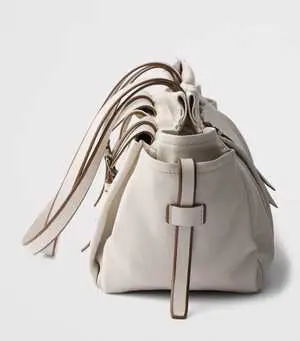 Prada Large Leather Route Tote Bag - Neutral
