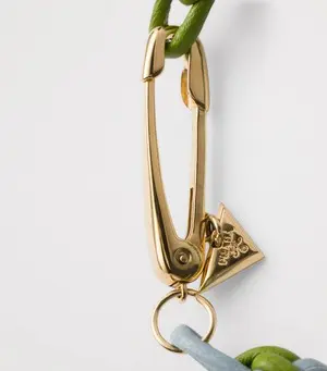 Prada Braided Leather Safety Pin Bracelet