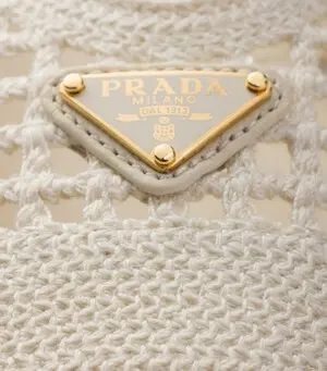Prada Crochet Ballet Flats With Mary Jane Strap