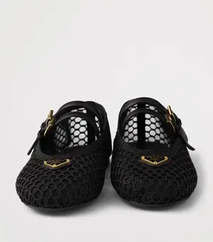 Prada Mesh Triangle Ballet Flats