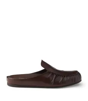 Prada Gathered Leather Mules