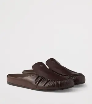 Prada Gathered Leather Mules