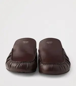 Prada Gathered Leather Mules