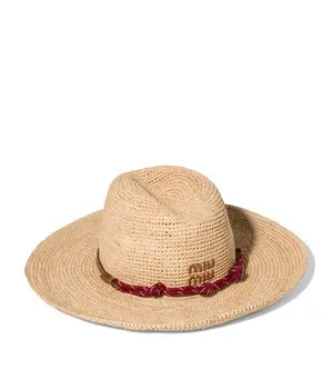 Miu Miu Raffia Wide-brim Hat