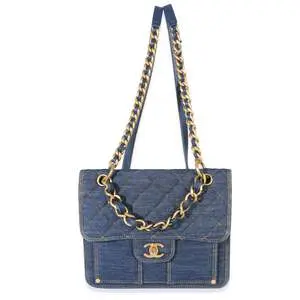 Chanel Quilted Denim Backpack With Gold-tone Hardware - Blue