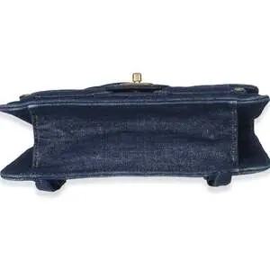 Chanel Quilted Denim Backpack With Gold-tone Hardware
