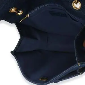 Chanel Quilted Denim Backpack With Gold-tone Hardware