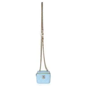 Chanel Quilted Lambskin Vanity Case With Coco Chain Strap