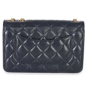 Chanel Quilted Lambskin Wallet On Chain - Blue