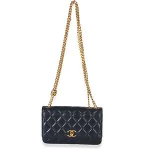 Chanel Quilted Lambskin Wallet On Chain - Blue