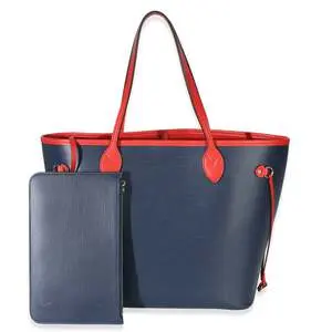 LOUIS VUITTON Epi Leather Neverfull Mm Tote Bag With Pochette - Blue