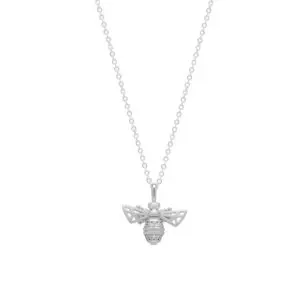 SPERO LONDON Matte Sterling Bumble Bee Pendant Necklace - Silver