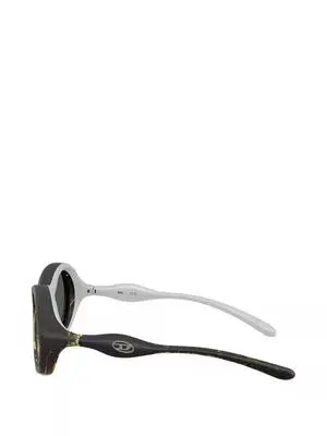 DIESEL® Oval Frame Sunglasses With Logo Plaque