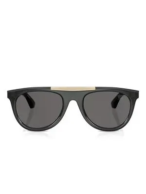Burberry Pilot-frame Sunglasses With Gold-tone Detail - Grey