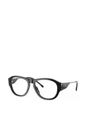 DIESEL® Logo Plaque Pilot-frame Glasses - Black