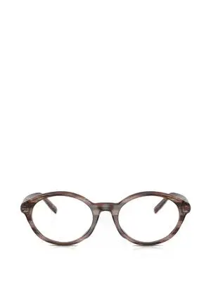 DIESEL® Striated Round-frame Eyeglasses - Brown