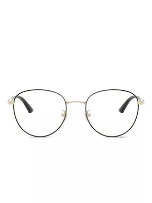 JIMMY CHOO Metal-frame Round Glasses - Gold