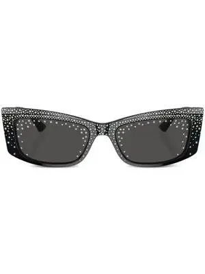 JIMMY CHOO Tatum Embellished Sunglasses - Black
