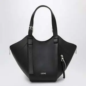 Loewe Calfskin Leather Hammock Flip Bag - Black