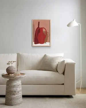 Quince Vasi Di Terracotta Marco Marella, Wood Frame - Maple