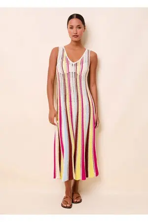 Solid & Striped Velmira Knit Dress In Symi - Stripe
