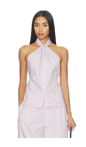Ronny Kobo Halter Neck Button-up Top