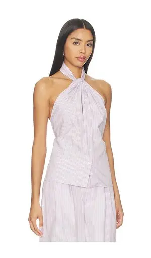 Ronny Kobo Halter Neck Button-up Top