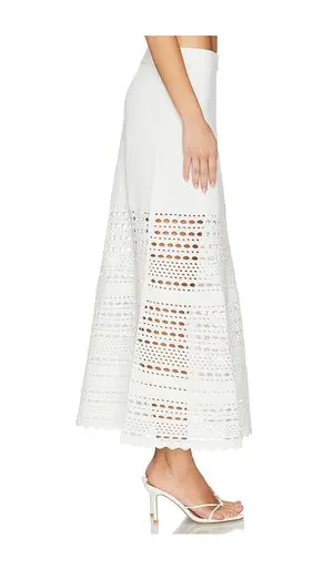 Simkhai Westly Open Stitch Knit Maxi Skirt - Ivory