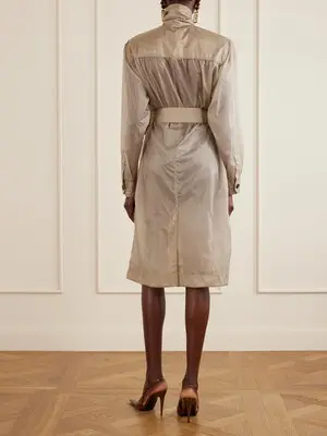 Saint Laurent Belted Shell Midi Dress