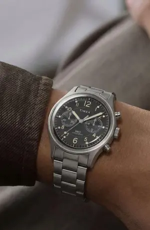 Timex® Mk1 Chronograph Stainless Steel Bracelet Watch