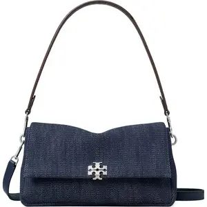 Tory Burch Small Charlie Denim Shoulder Bag - Midnight
