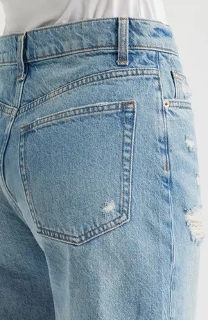 REFORMATION Relaxed Fit Distressed Denim Shorts - Paidge