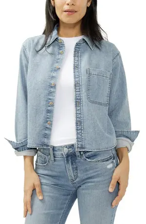 SILVER JEANS CO. Lightweight Knit Denim Shirt