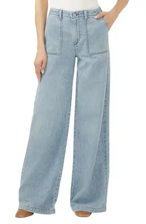 Lightweight Denim Wide Leg Jeans