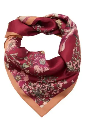 Mango Floral Print Scarf - Maroon