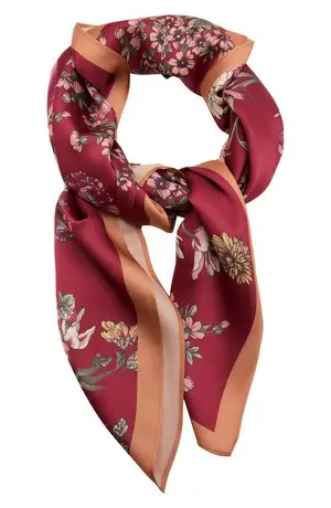 Mango Floral Print Scarf - Maroon