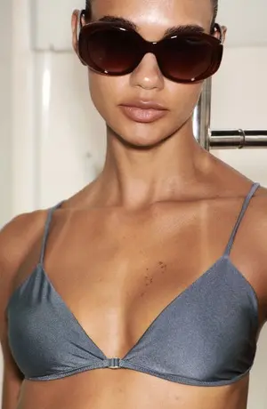 Mango Metallic Triangle Bikini Top