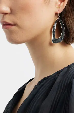 Nordstrom Organic Open Frontal Hoop Earrings - Silver