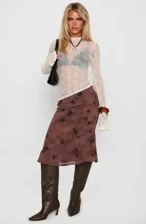 Princess Polly Floral Midi Skirt